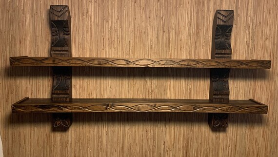 Witco Style Carved Wood Tiki Shelf Display Wall Unit | Etsy