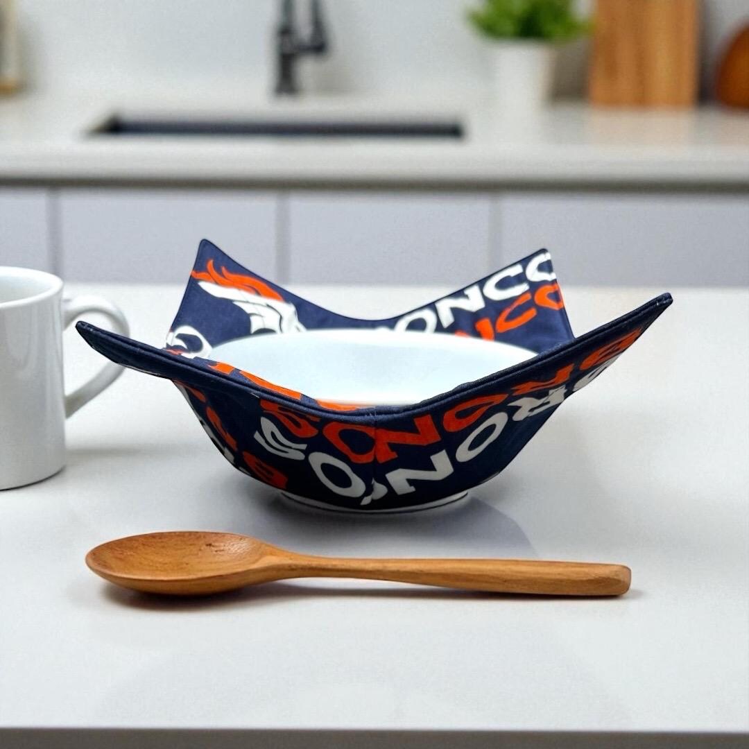 Denver Broncos Bowl Cozy Reversible NFL Fabric Bowl Holder Microwave ...