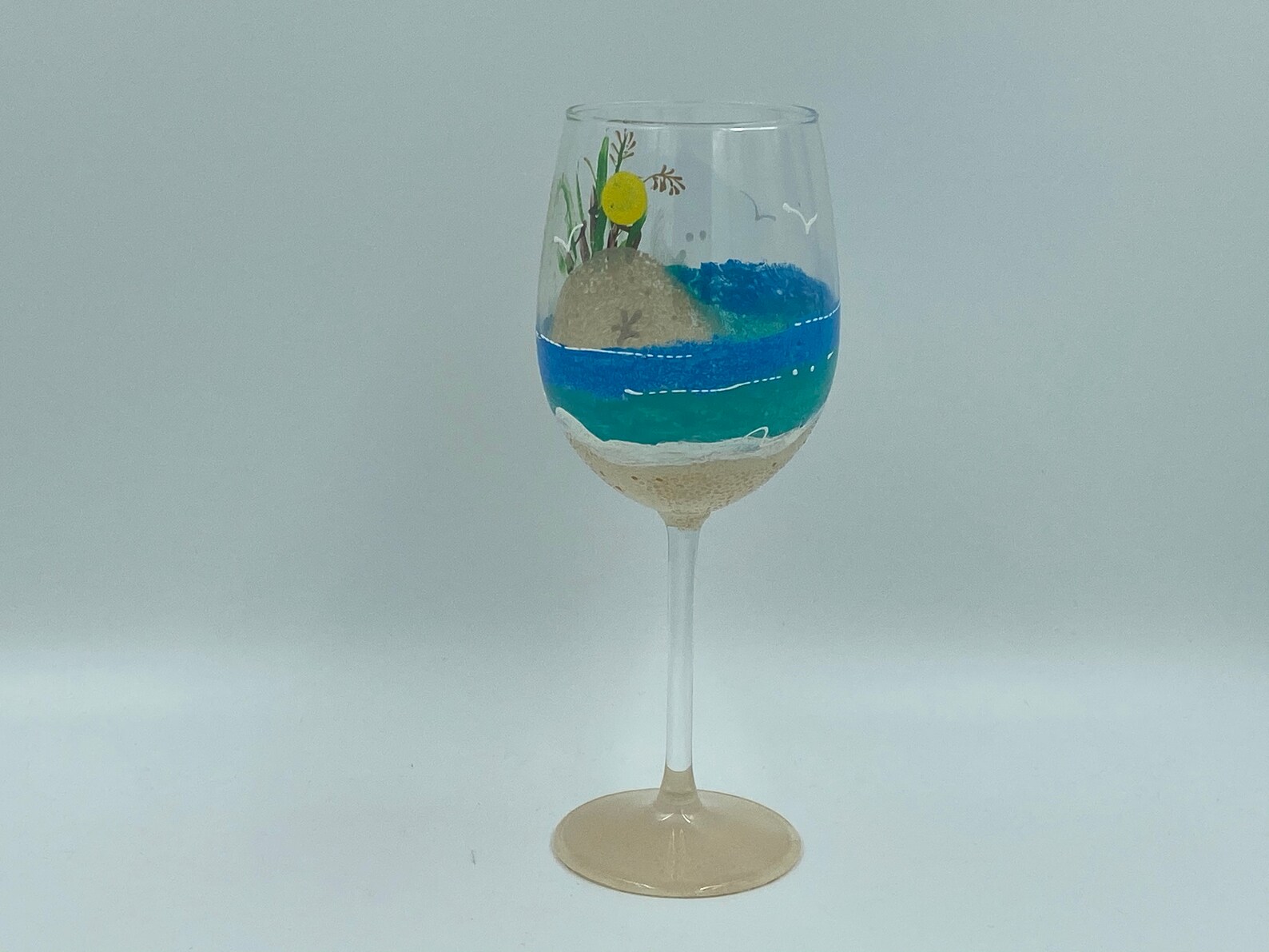Sandy Beach Hand Painted Glasses (set of 4) - Etsy