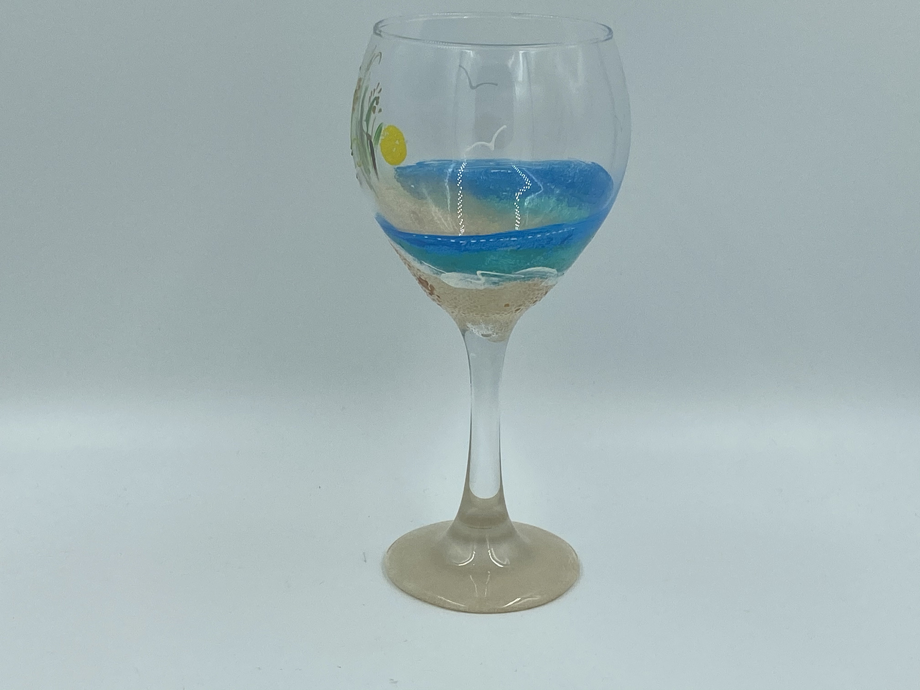 Sandy Beach Hand Painted Glasses set of 4 - Etsy