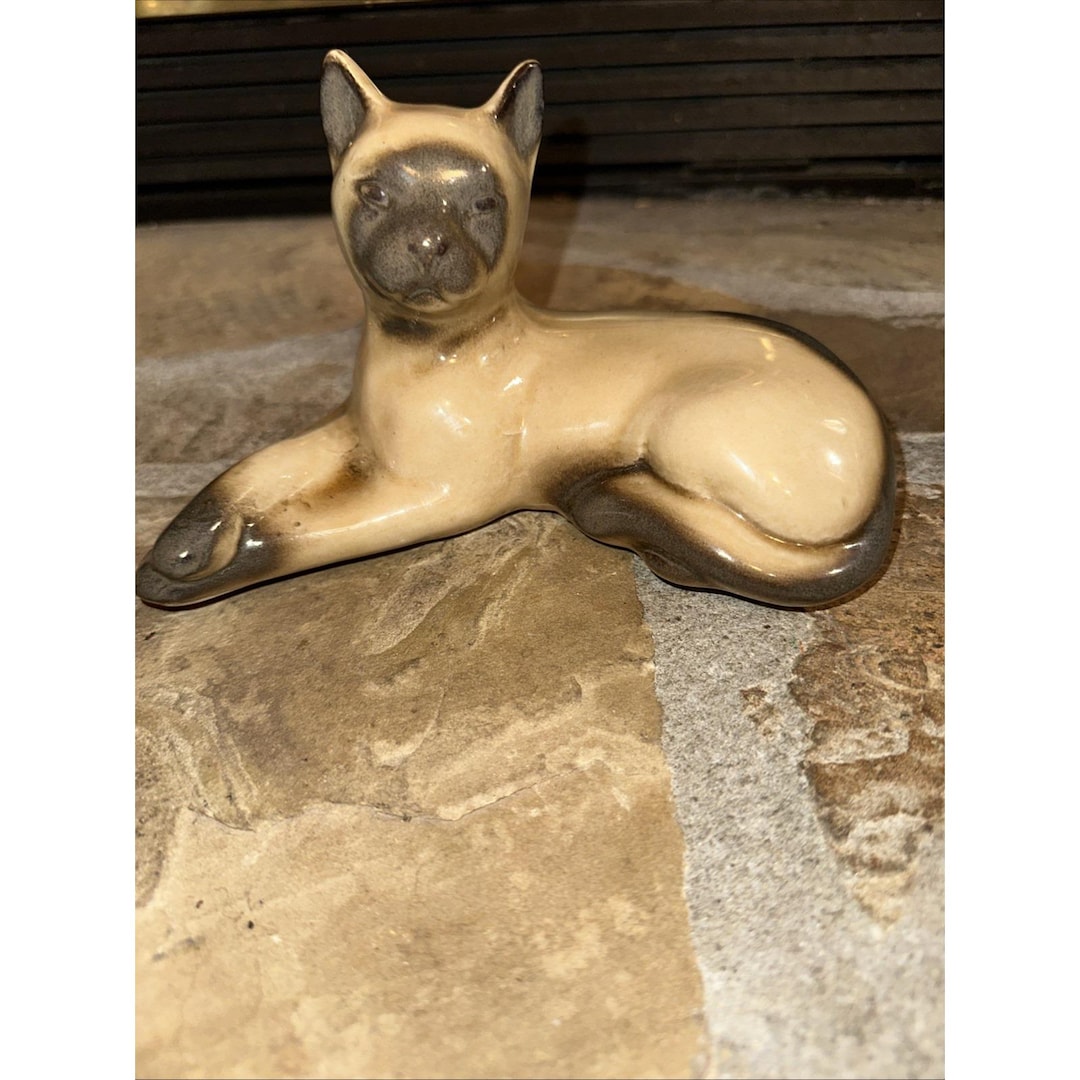 Vintage Siamese Cat Ceramic Figurine Brazil Mid Century Blue Eyes - Etsy