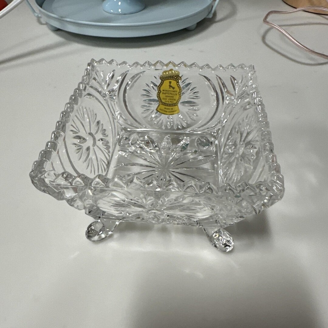 Vintage Imperlux Hand Cut Lead Crystal Dish German Democratic Republic ...