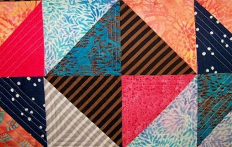 Stripes and Squares Art Quilt - Etsy