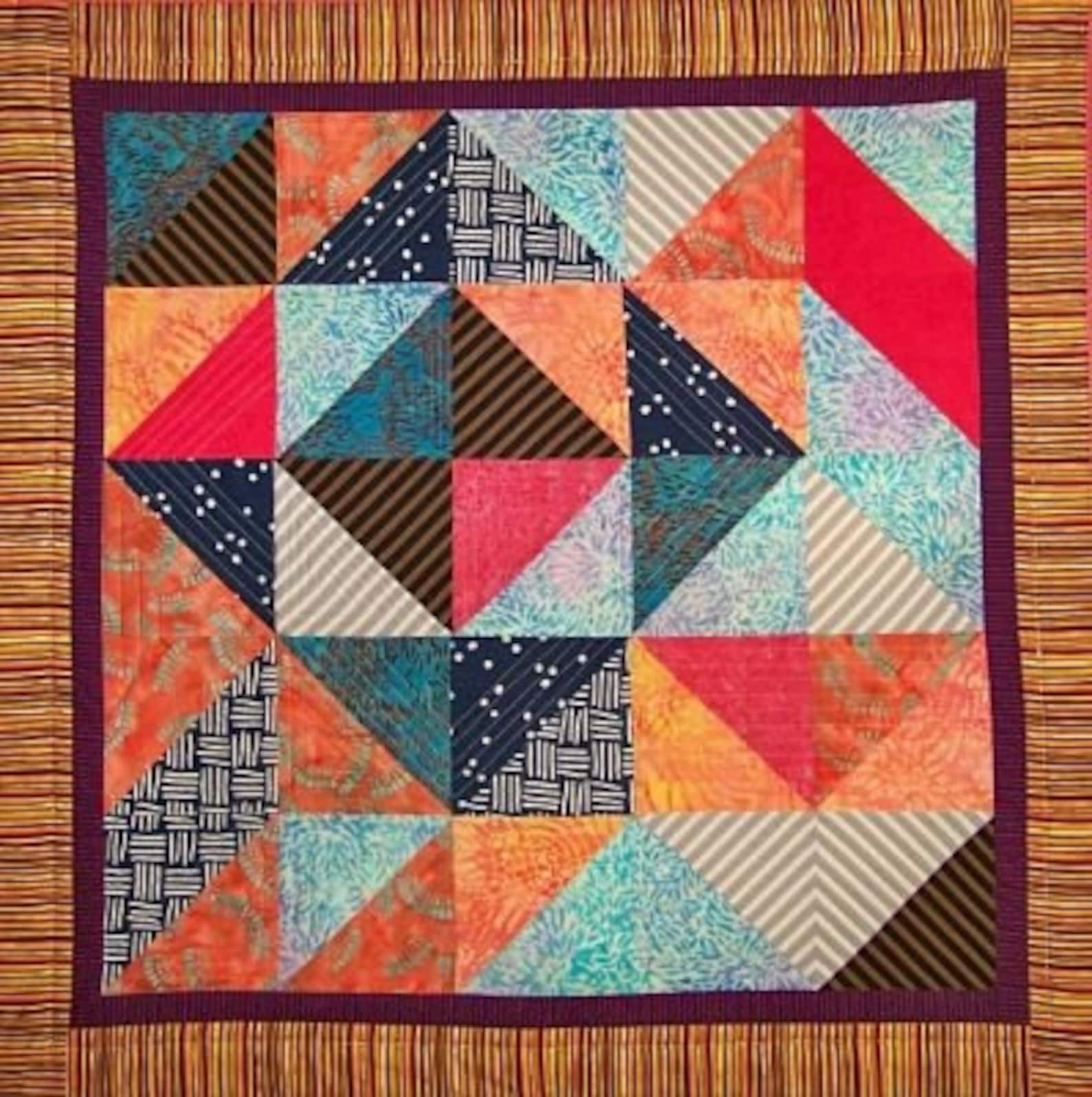 Stripes and Squares Art Quilt - Etsy