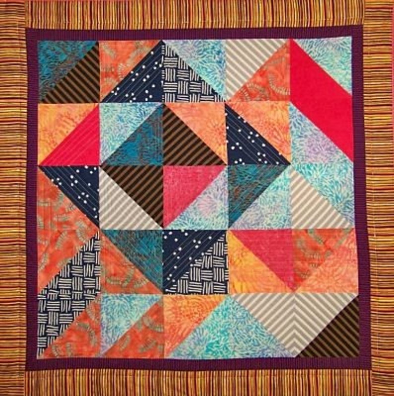 Stripes and Squares Art Quilt - Etsy