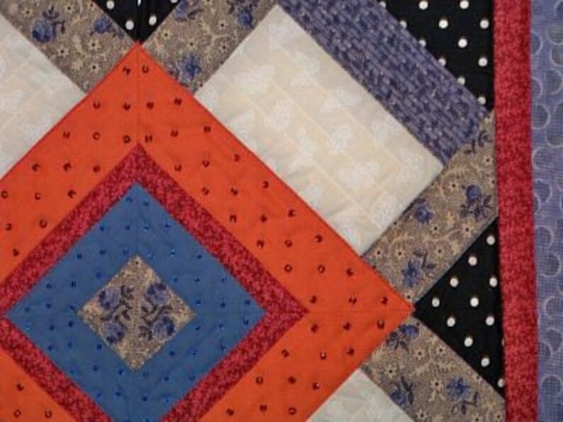 Beaded Orange Square Art Quilt - Etsy