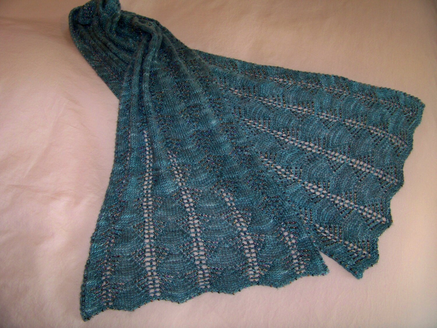 Exquisite Knitted and Beaded Dragonfly Scarf - Etsy