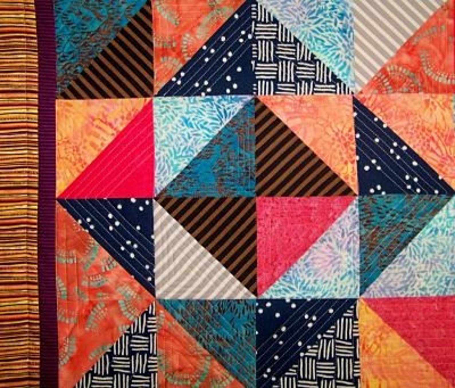 Stripes and Squares Art Quilt - Etsy