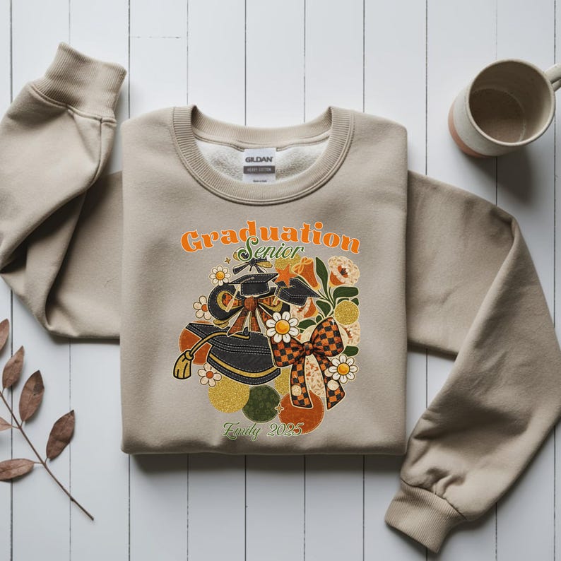 Graduation Senior Flower Sweatshirt 2025, Personalized Grad Name T ...