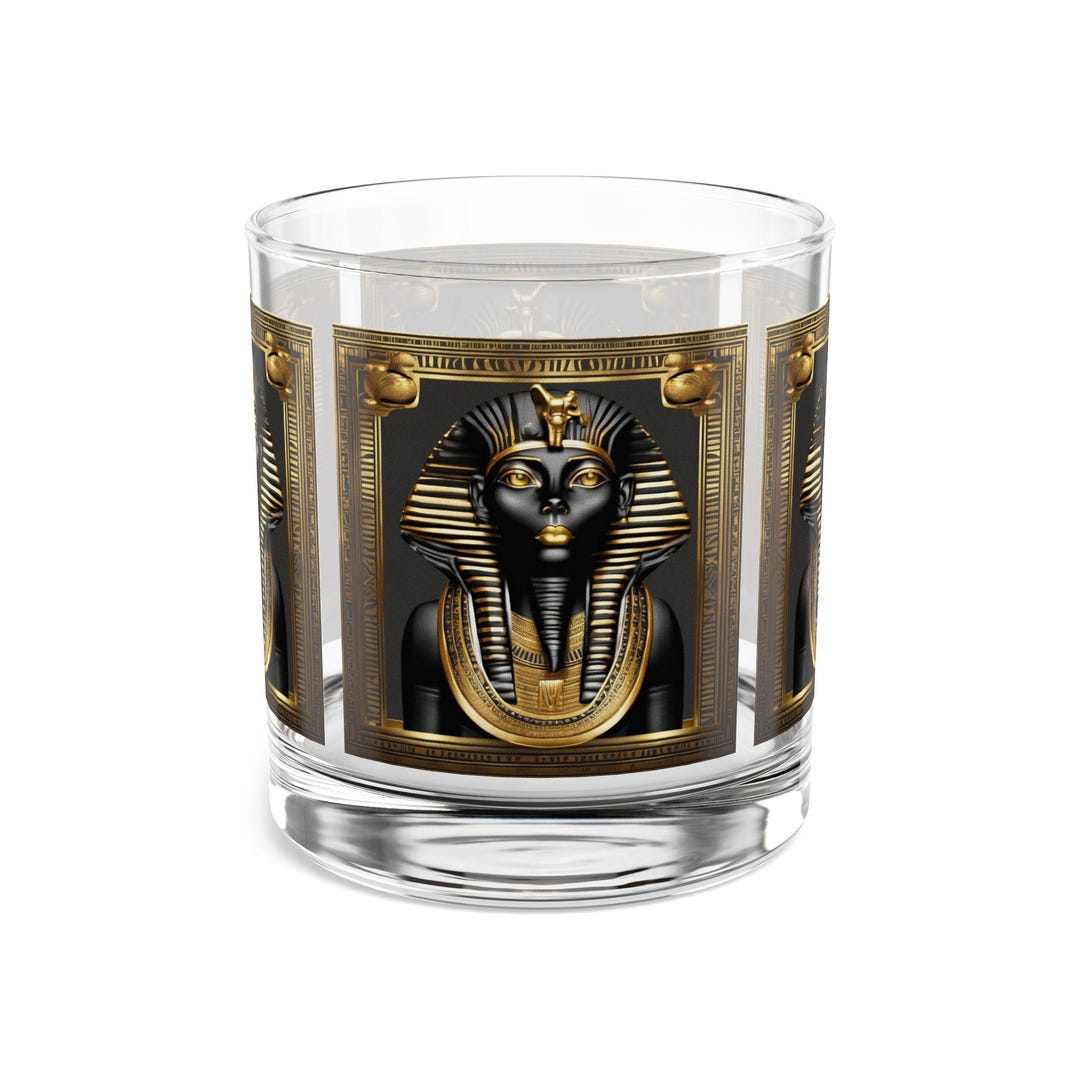 Egyptian Pharaoh Rocks Glass, 10oz Drinkware, Unique Vintage Gift, Home ...