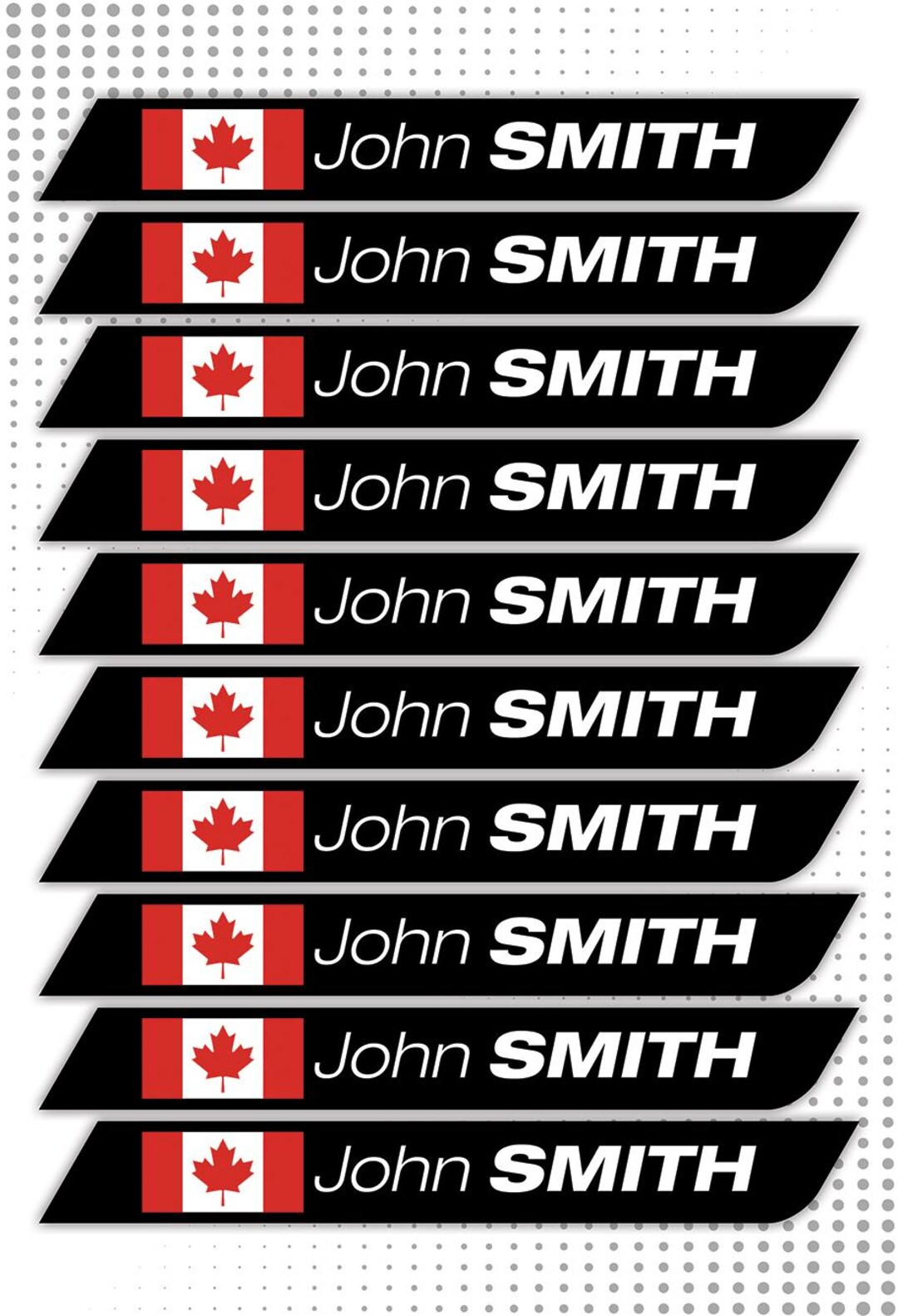 10x Personalised Trackday Name Flag Sticker High Quality Durable Decal ...