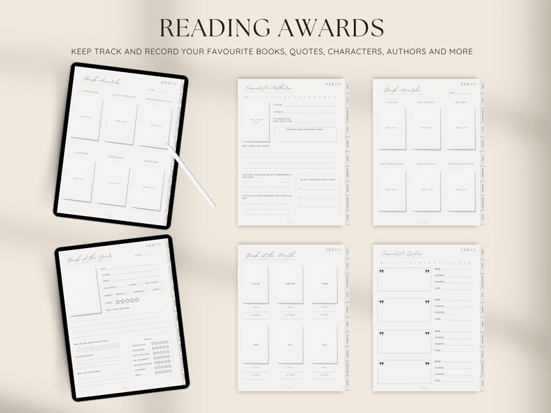 Digital Reading Journal Reading Log Book Tracker and Reading Planner ...