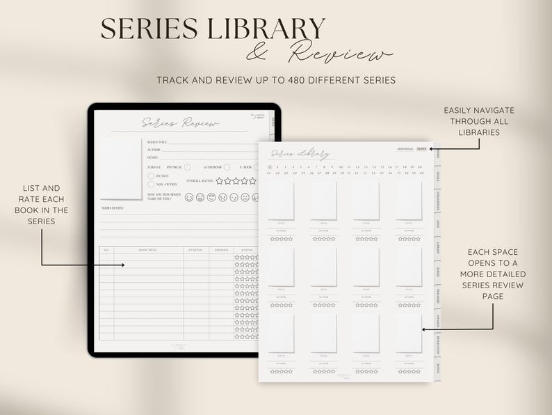 Digital Reading Journal Reading Log Book Tracker and Reading Planner ...