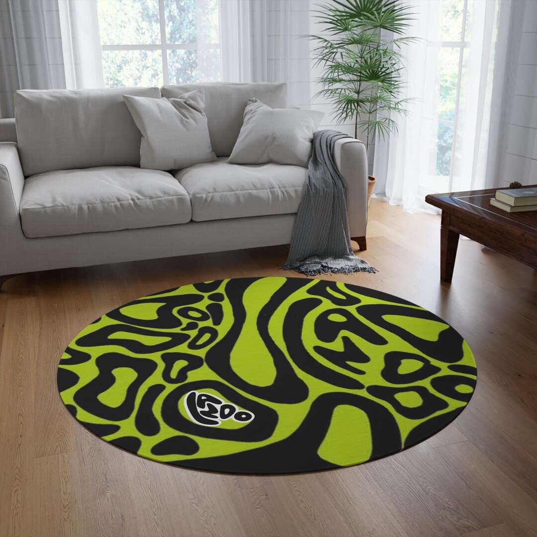 Lando Norris Round Rug, Funky Green Carpet, Formula One Round Rug ...