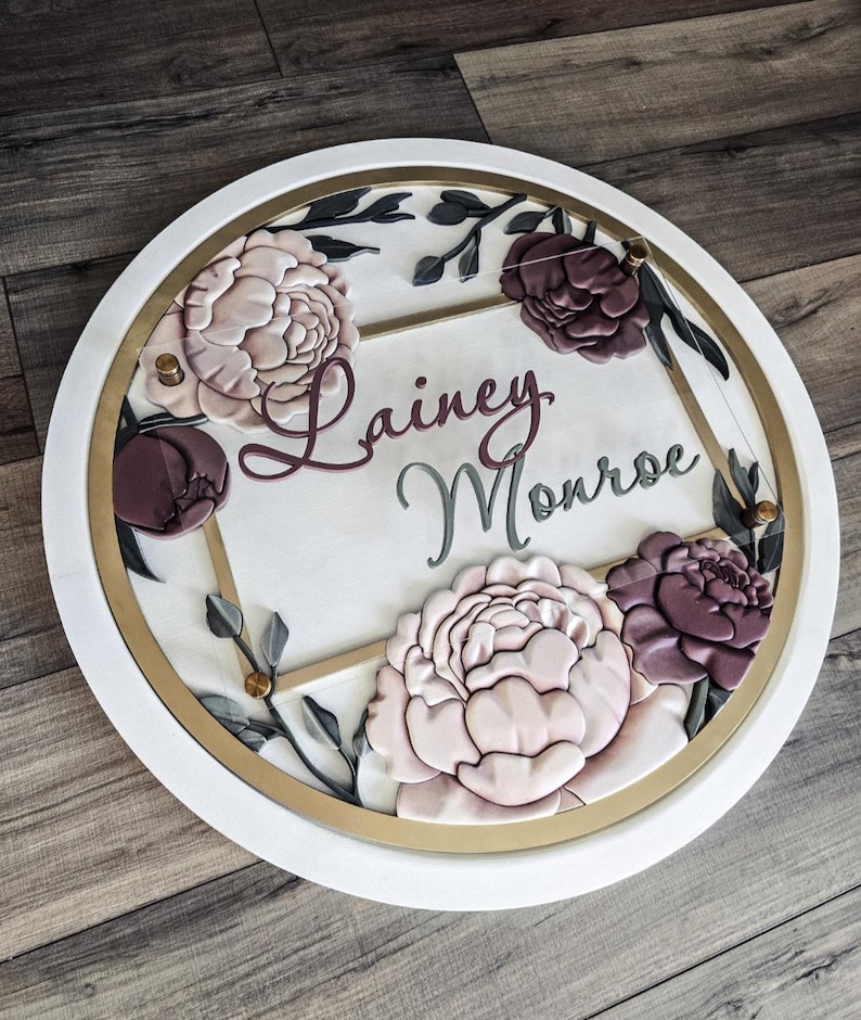 Floral Laser Cut SVG: Wood Sign Template - Flowers, Leaves, Border ...