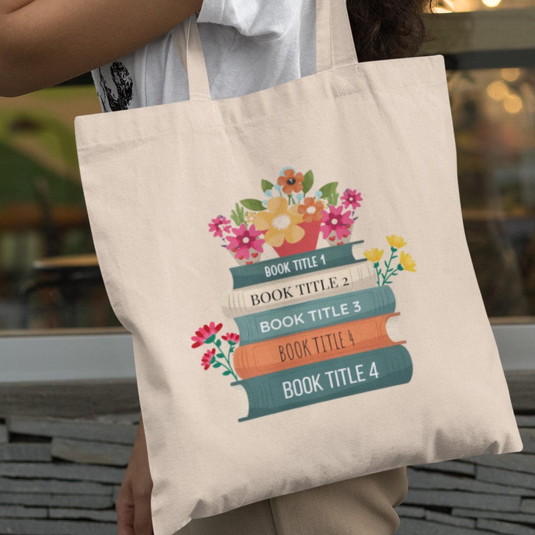 Personalized Favorite Books Tote Bag, Custom Book Tote Bag, Custom ...