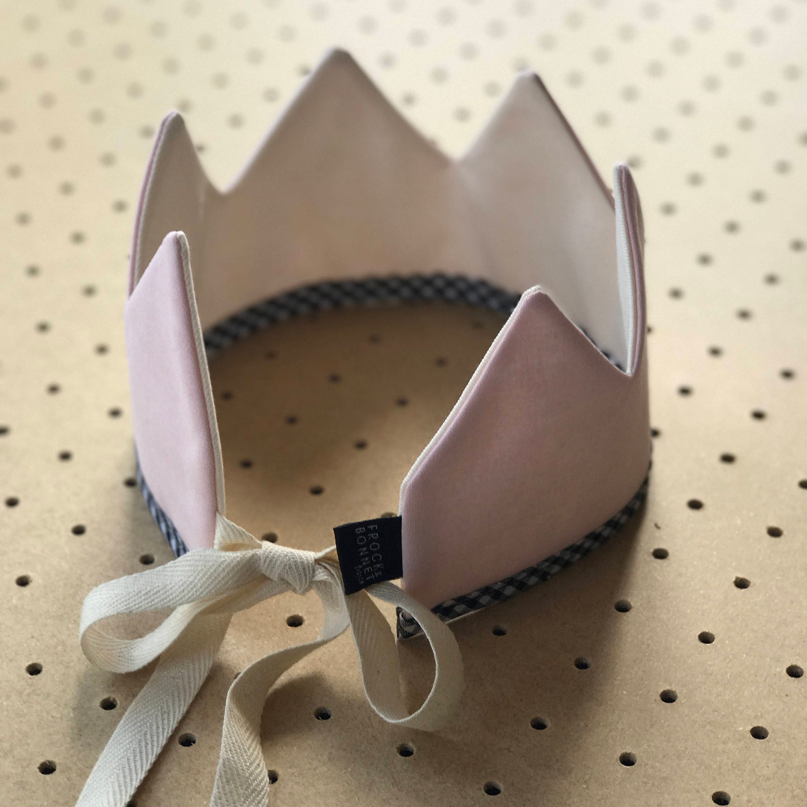 Fabric Crown / Sweet Pink and Ecru - Etsy