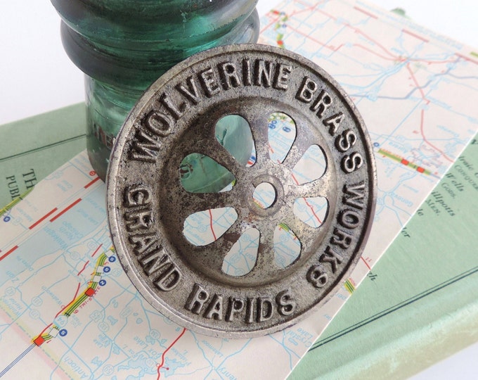 Vintage Wolverine Brass Works Bathtub Overflow Drain Cover, Grand ...