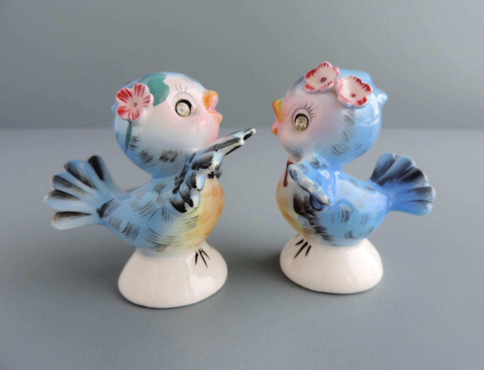 Vintage Lefton Bluebird Salt and Pepper Shaker Set 239 - Etsy