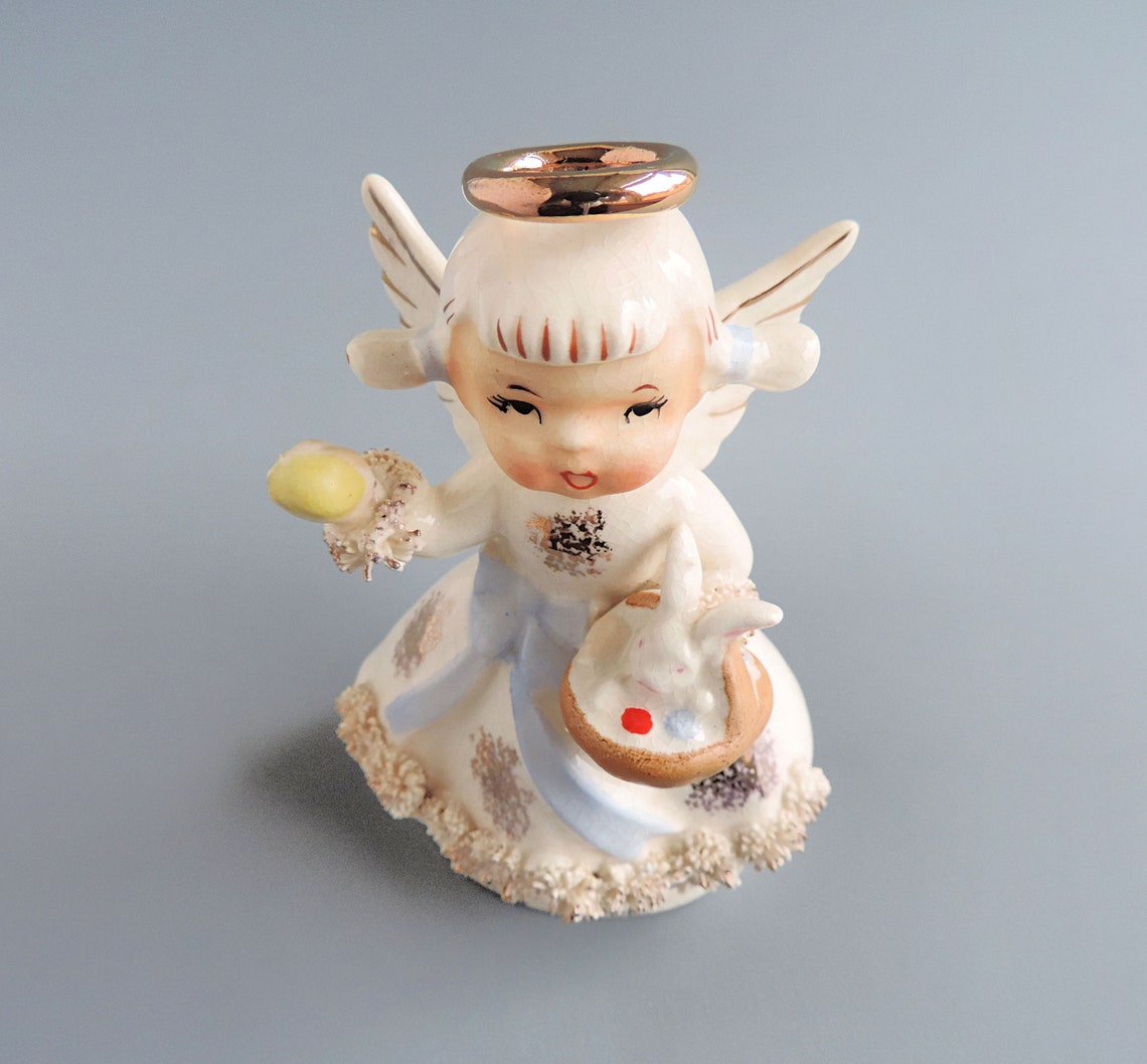 Vintage Lefton April Angel Easter Figurine AR1987 Birthday | Etsy