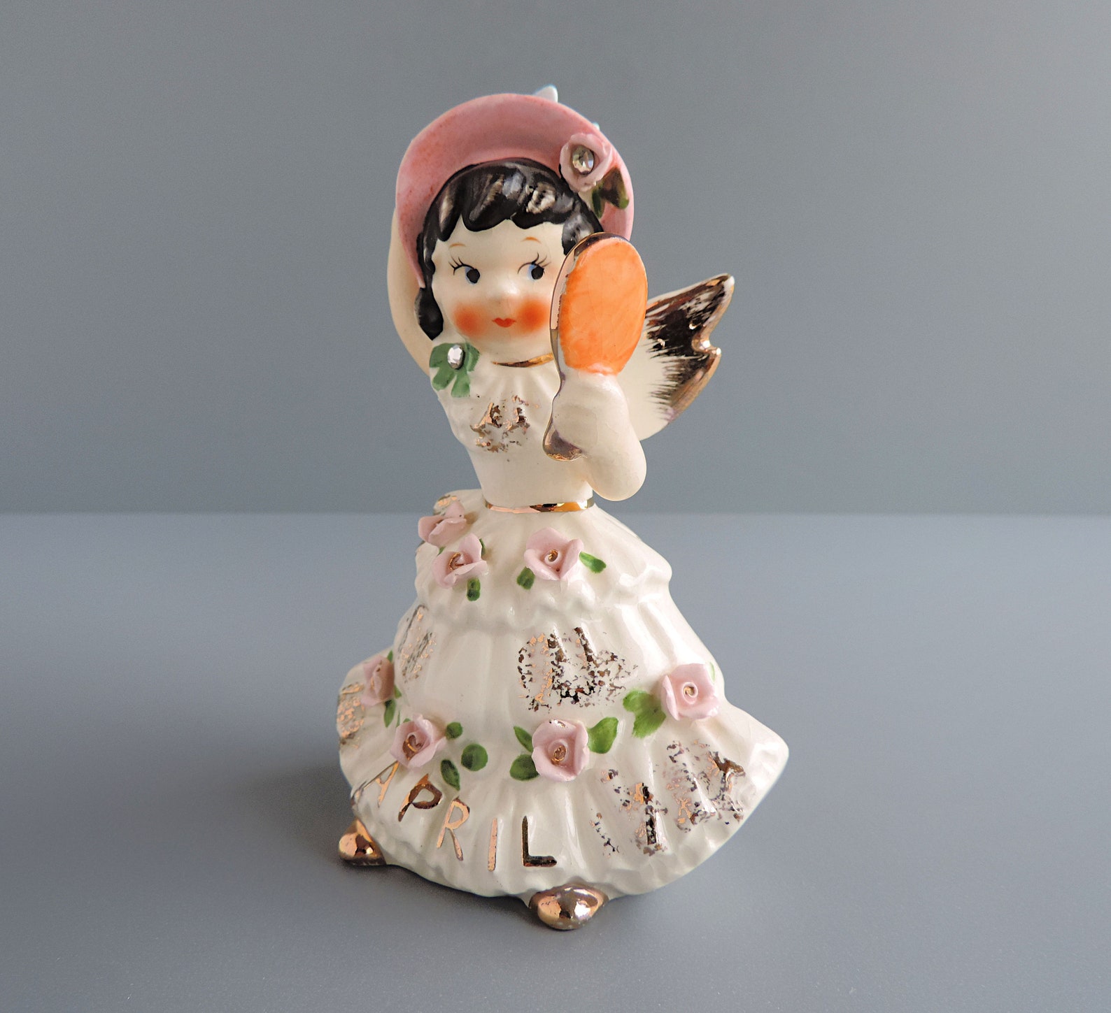 Vintage Lefton April Angel With Bluebird Figurine 1987J - Etsy