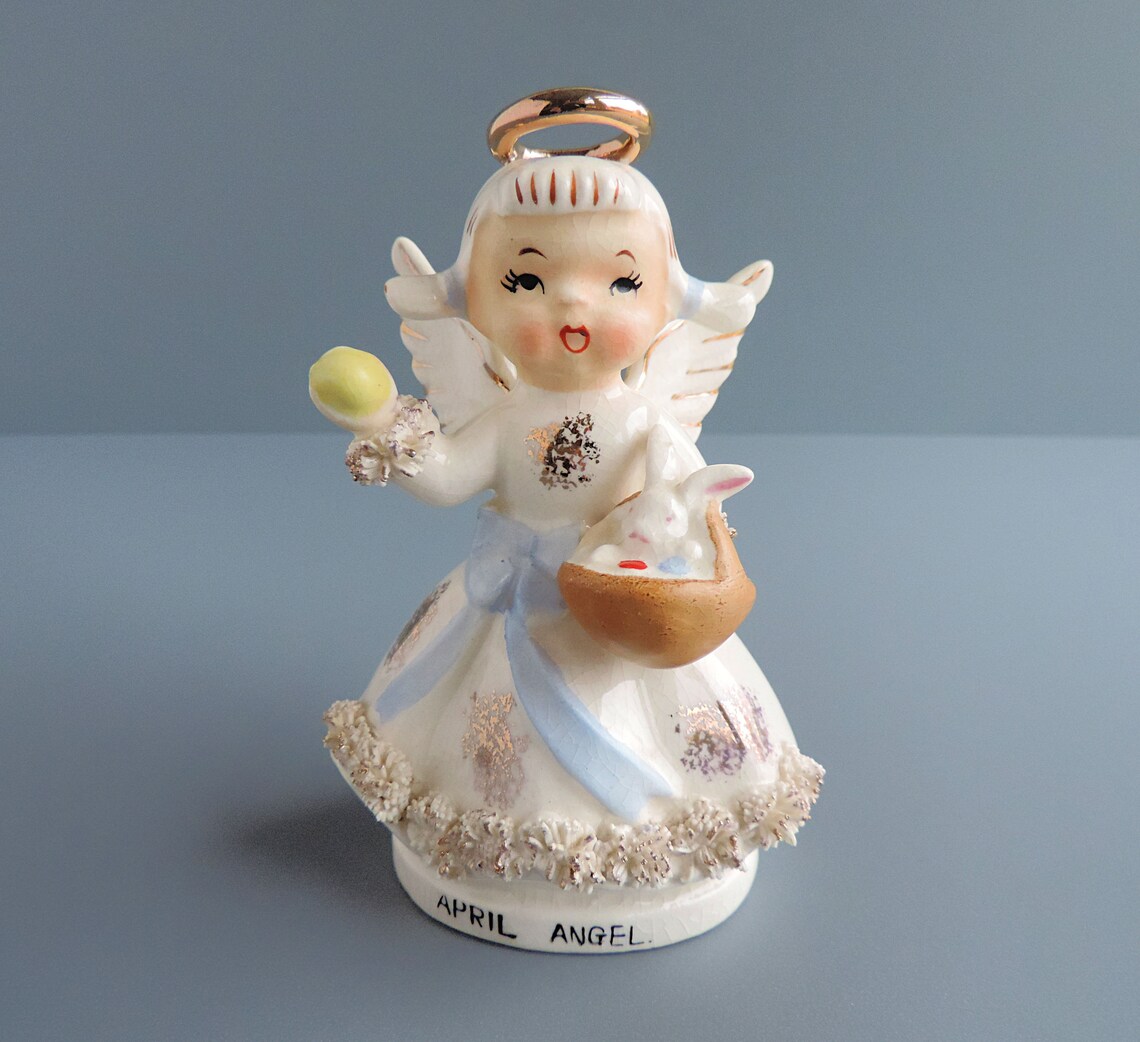Vintage Lefton April Angel Easter Figurine AR1987 Birthday | Etsy