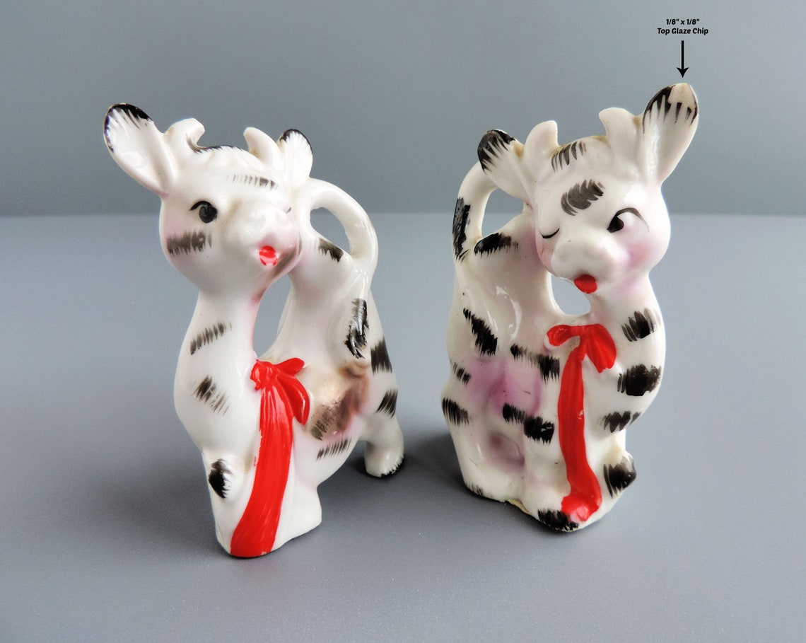 Vintage Winking Cow Figurine Set Anthropomorphic Animal - Etsy