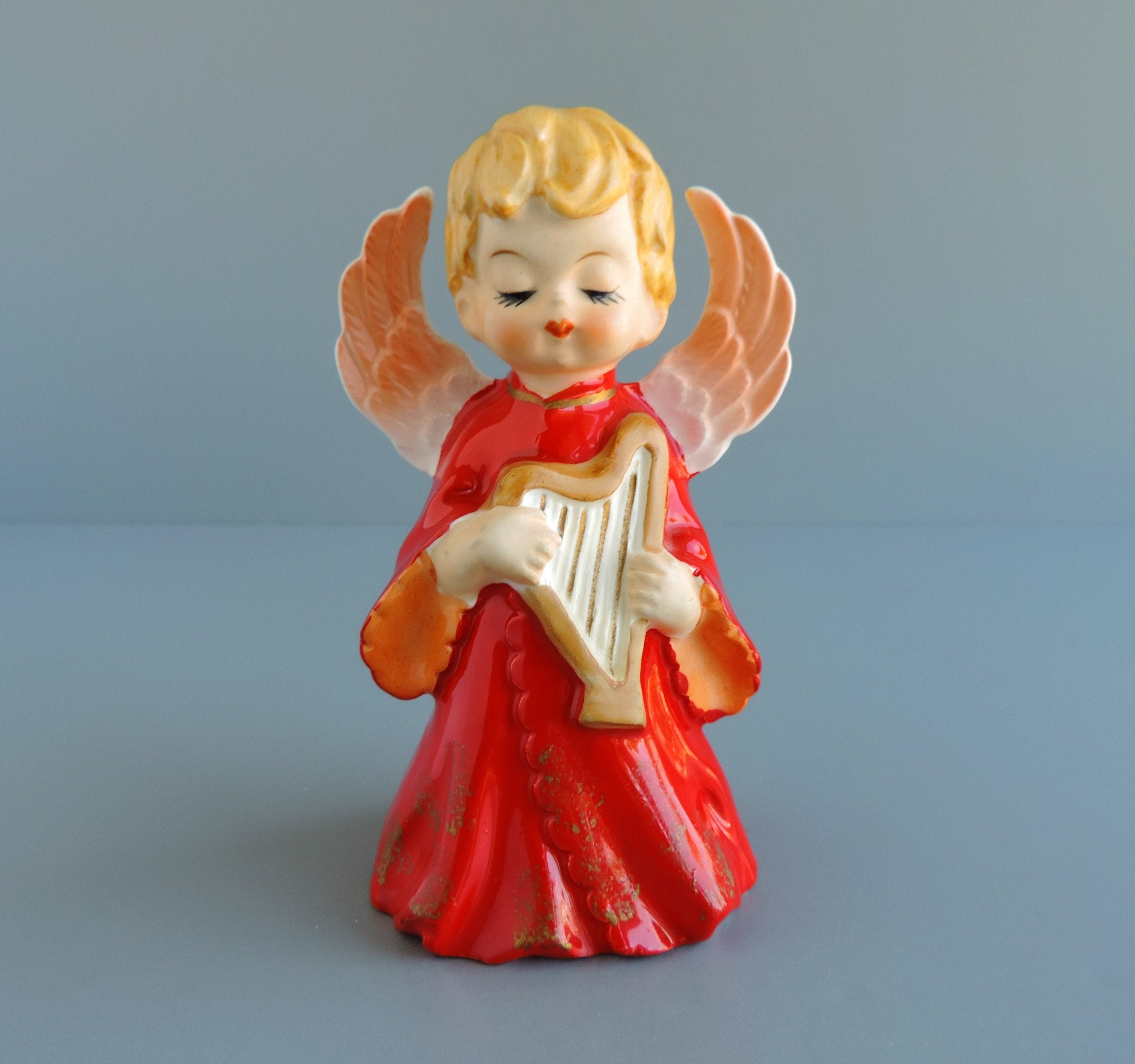 Art & Collectibles Vintage Angel Figurine With Pink Harp Mid-Century ...