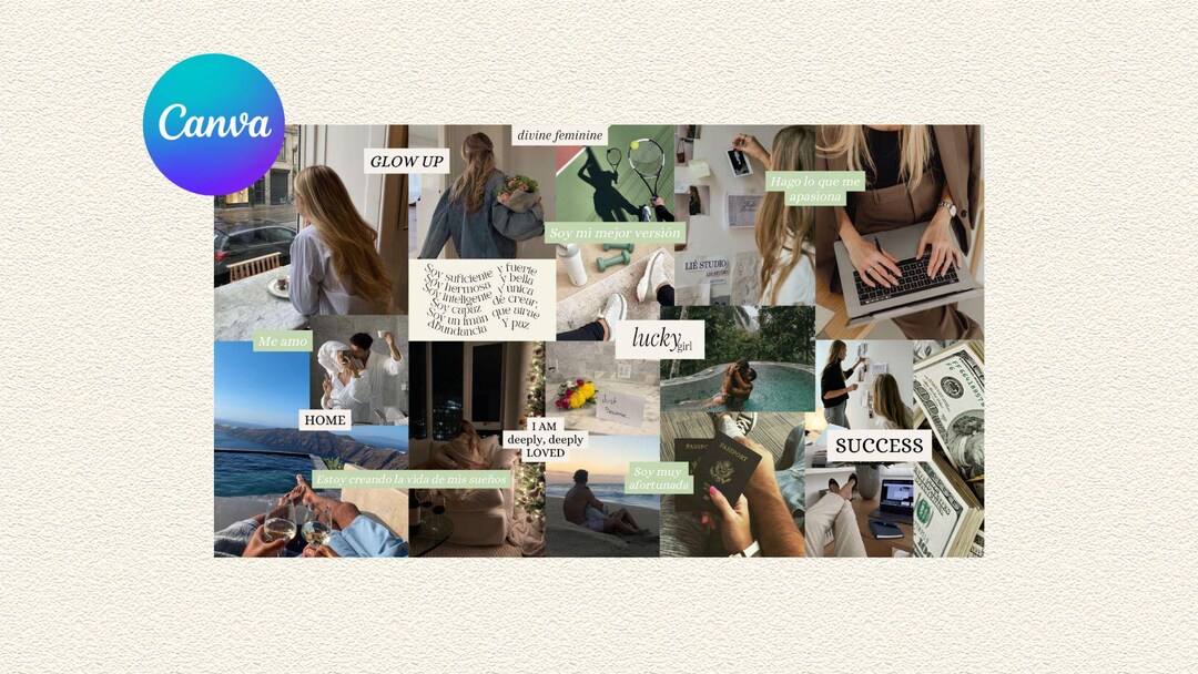 Dream Board Template Mobile and Desktop Format - Etsy