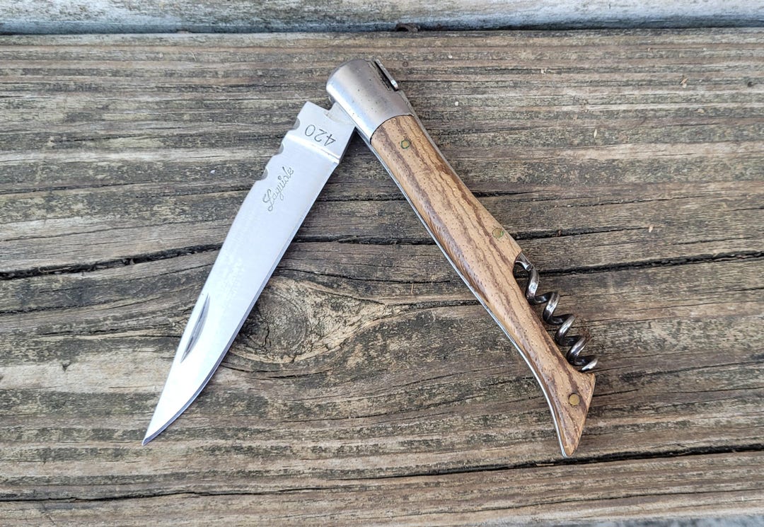 Pre-owned Laguiole Pocket Knife: Olive Wood Handle, French Multi-tool ...