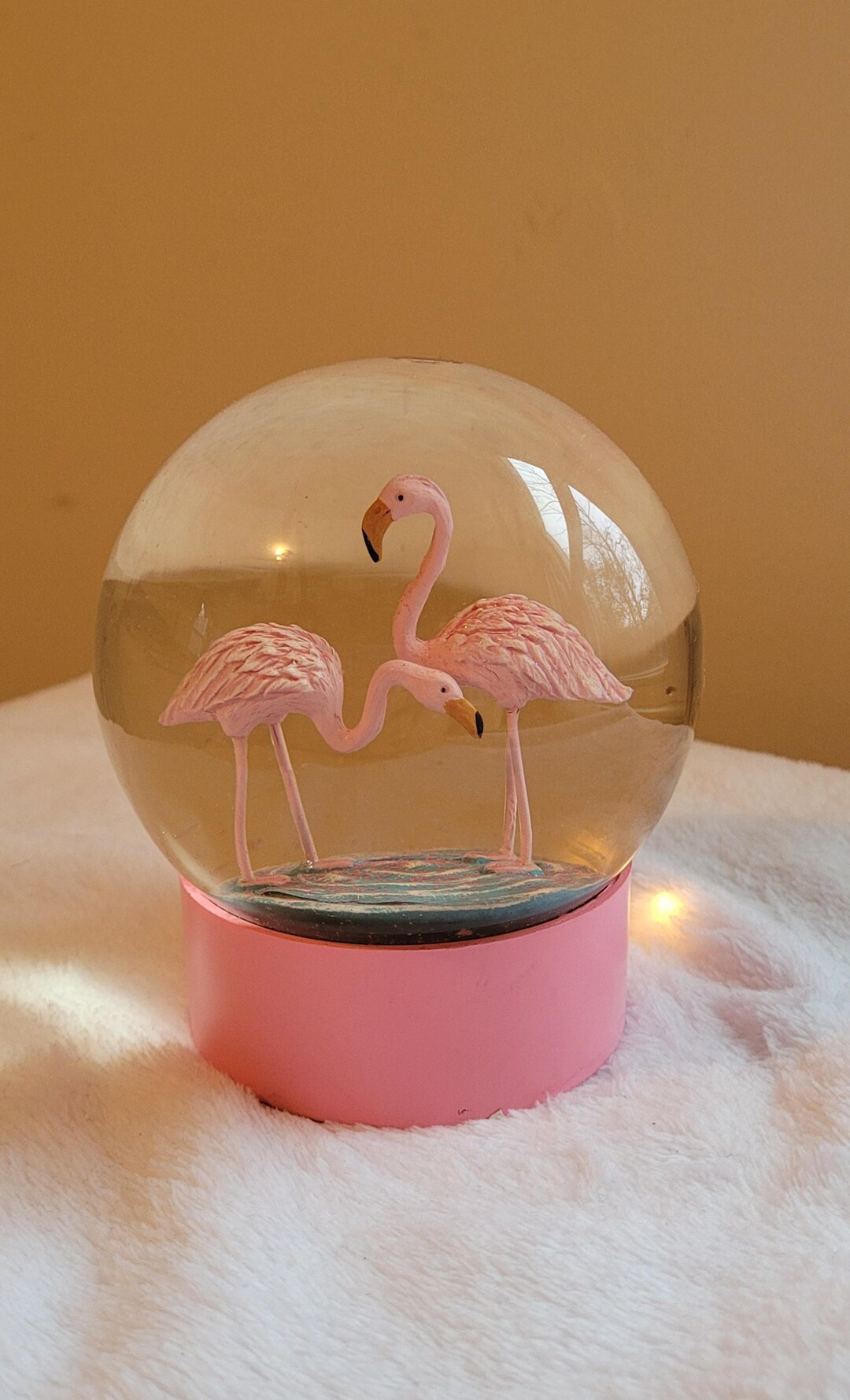 Pink Flamingos Snow Globe for Girls, Glitter Glass Snowglobe for Kids ...