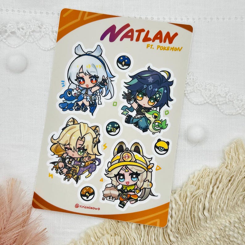 Genshin Impact Natlan Pokemon Trainers Sticker Sheet - Etsy
