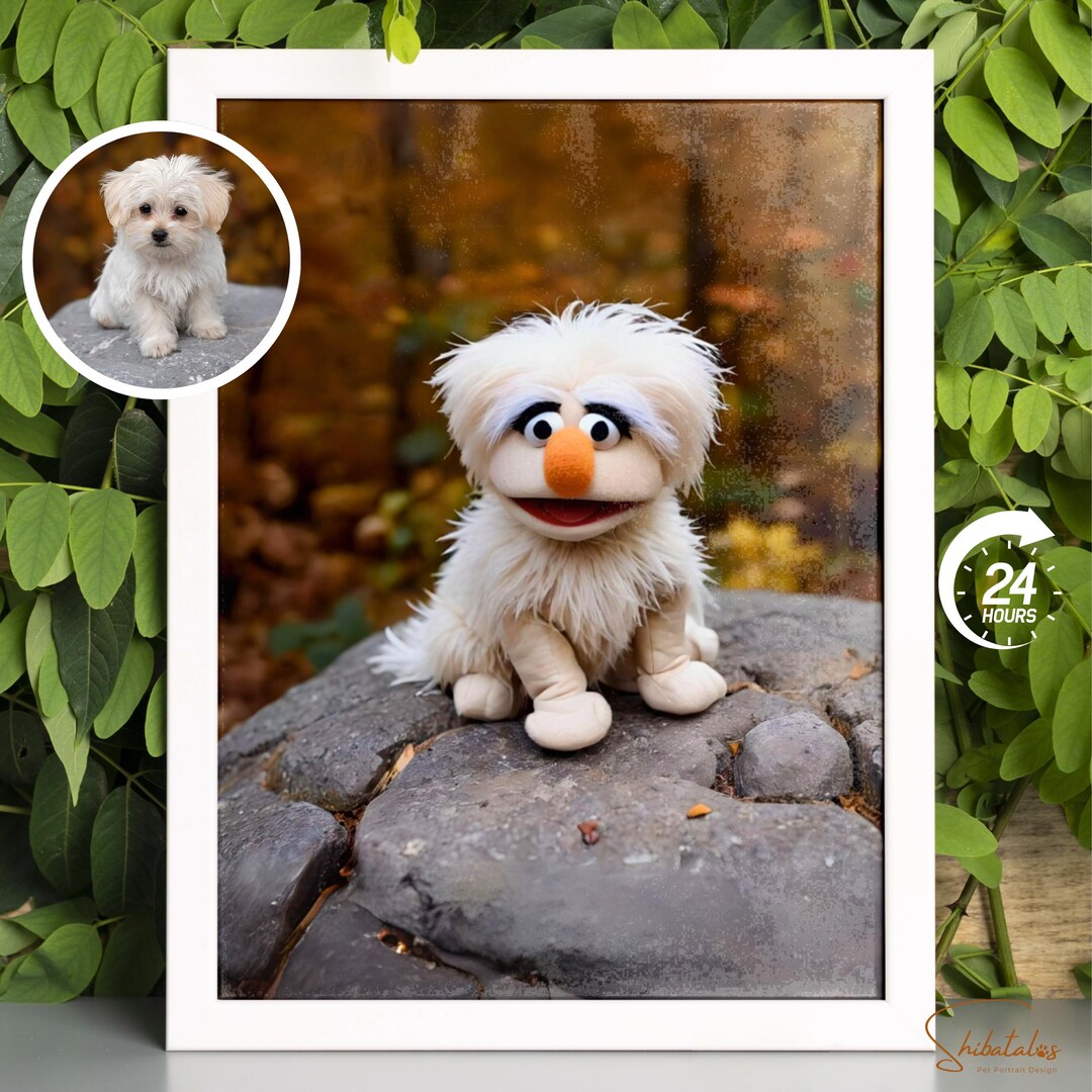 Custom Puppet Pet Portrait, Funny Puppet Portrait From Photo, Cartoon ...
