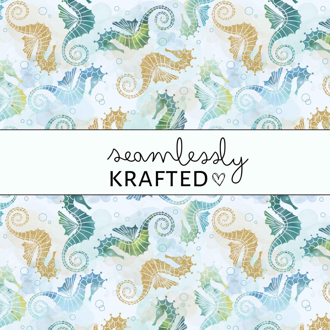 Seamless Seahorses 7.5x7.5 Digital Paper JPG - Etsy