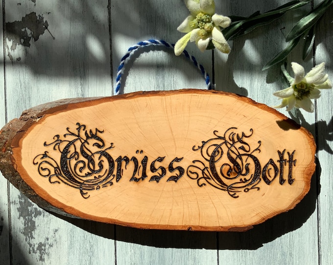 German Welcome Sign, German Gifts, Gruss Got, German Wall Decor ...