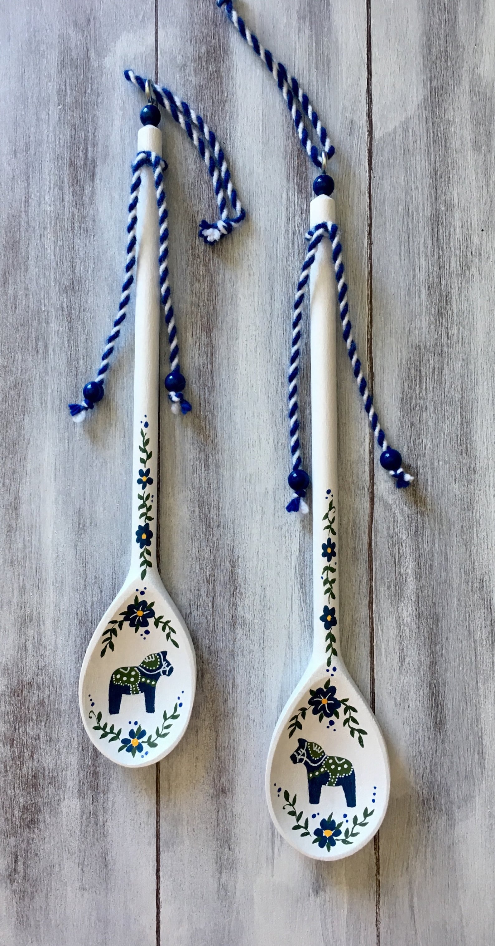 Swedish Spoons, Swedish Decor, Two Wooden Spoons, Dala Horse, Swedish ...