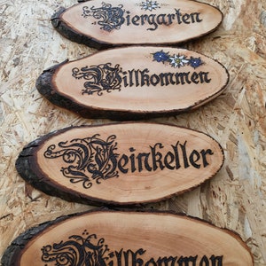 Willkommen Sign, Valkommen Sign, German Gifts, Wood Burned Sign ...