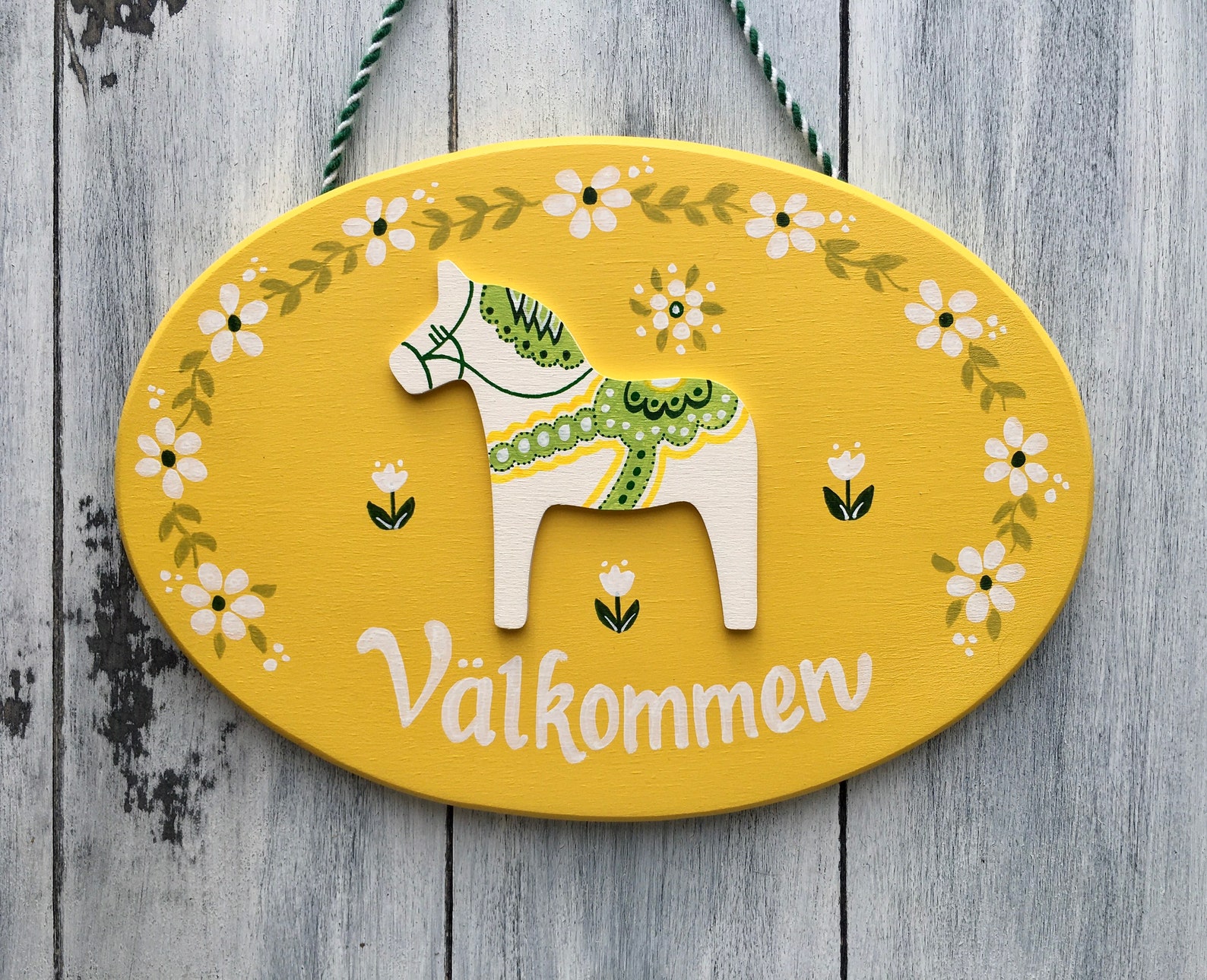 Swedish Welcome Sign Dala Horse Swedish Kitchen Sign - Etsy
