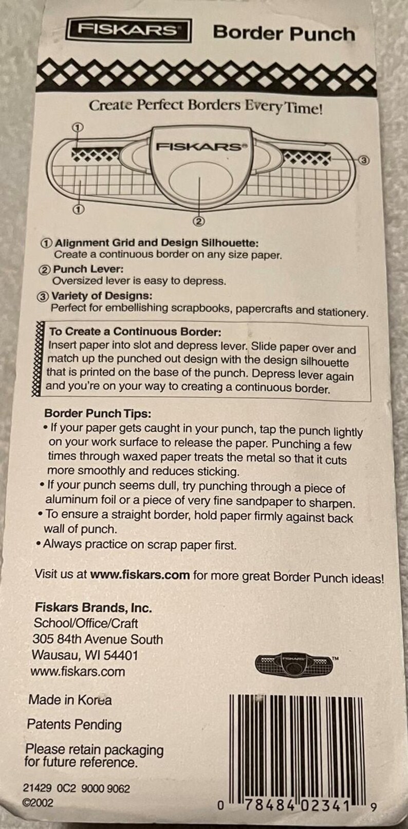 Fiskars Diamonds Edge Border Paper Punch Blue - Etsy