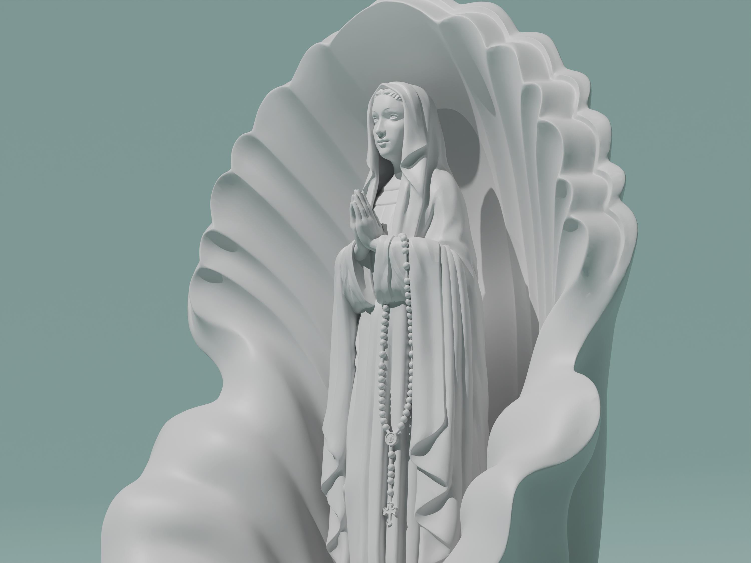 Sagely Monastery Virgin Mary Praying Statue of Long Beach—3d Printed ...
