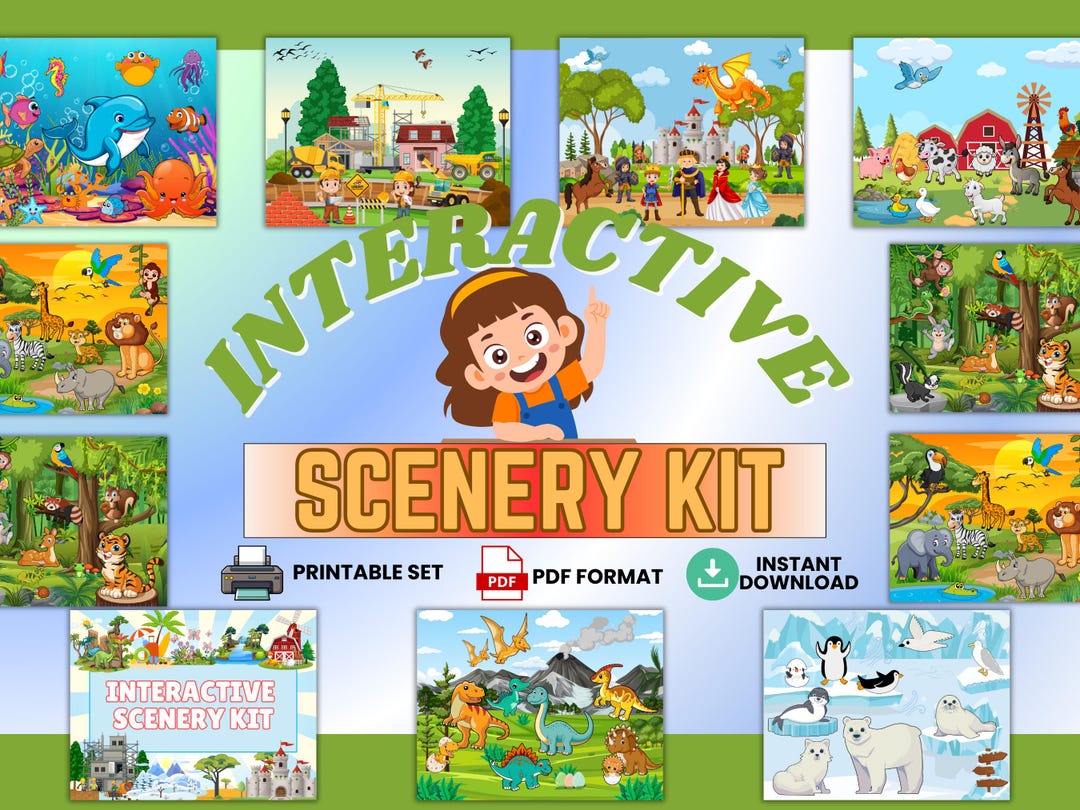 Interactive Scenery Kit | Printable Kids Activity | DIY Cut & Paste ...