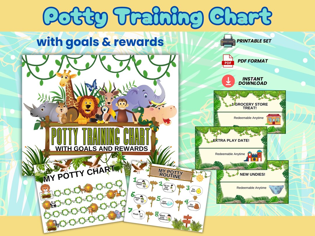 Printable Potty Training Chart for Toddlers Potty Chart for Girls and ...