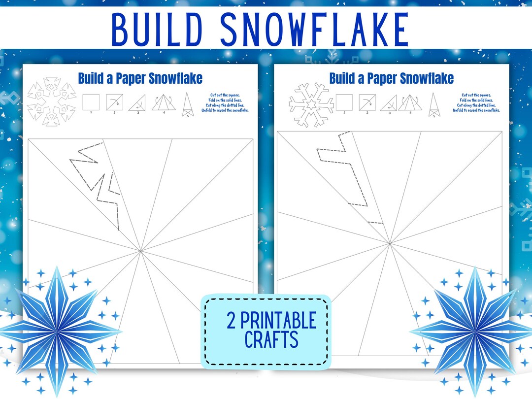 Build a Snowflake Craft Printable - Etsy