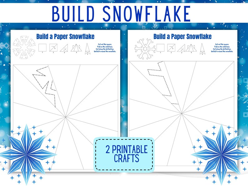 Build a Snowflake Craft Printable - Etsy