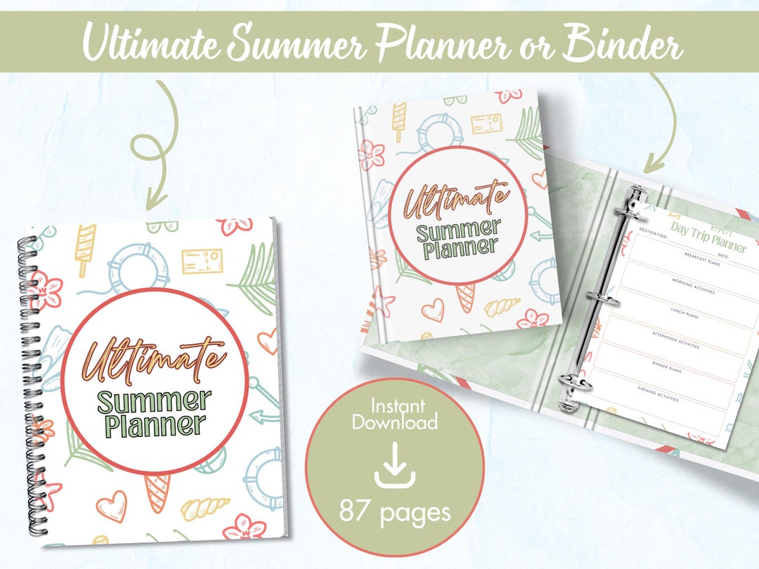 Printable Summer Activity Planner | Summer Calendar | Summer Fun Binder ...