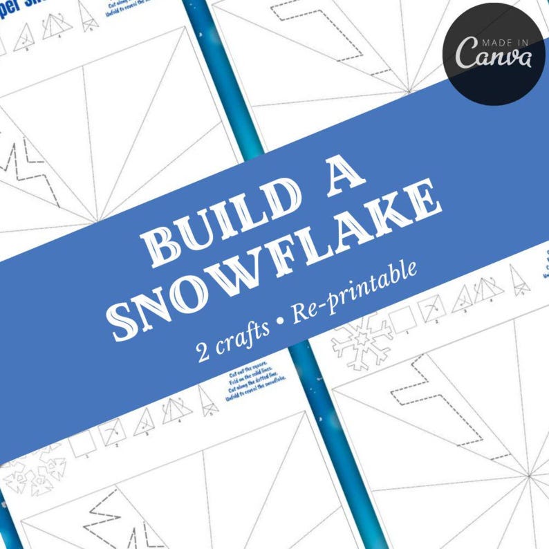 Build a Snowflake Craft Printable - Etsy