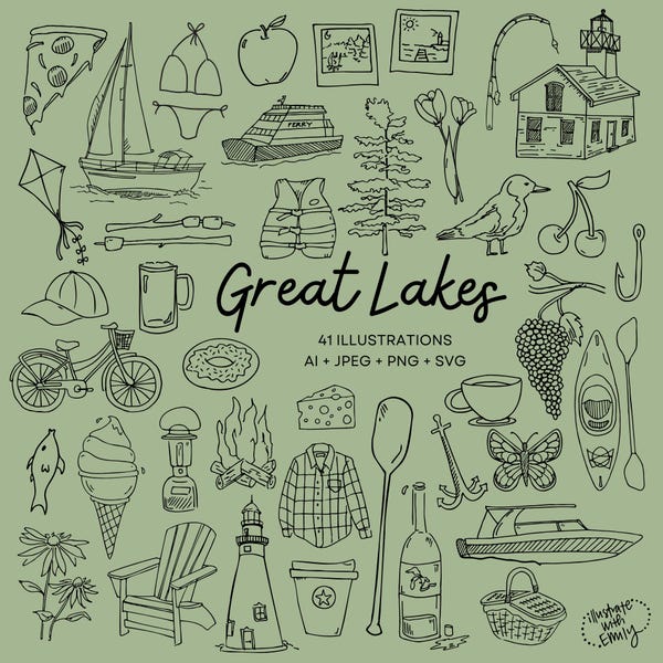Great Lakes Art - Etsy