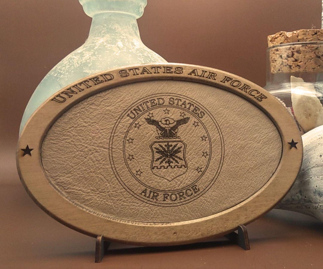 US Air Force,patriotic Display,engraved Leather,solid Hand-finished ...