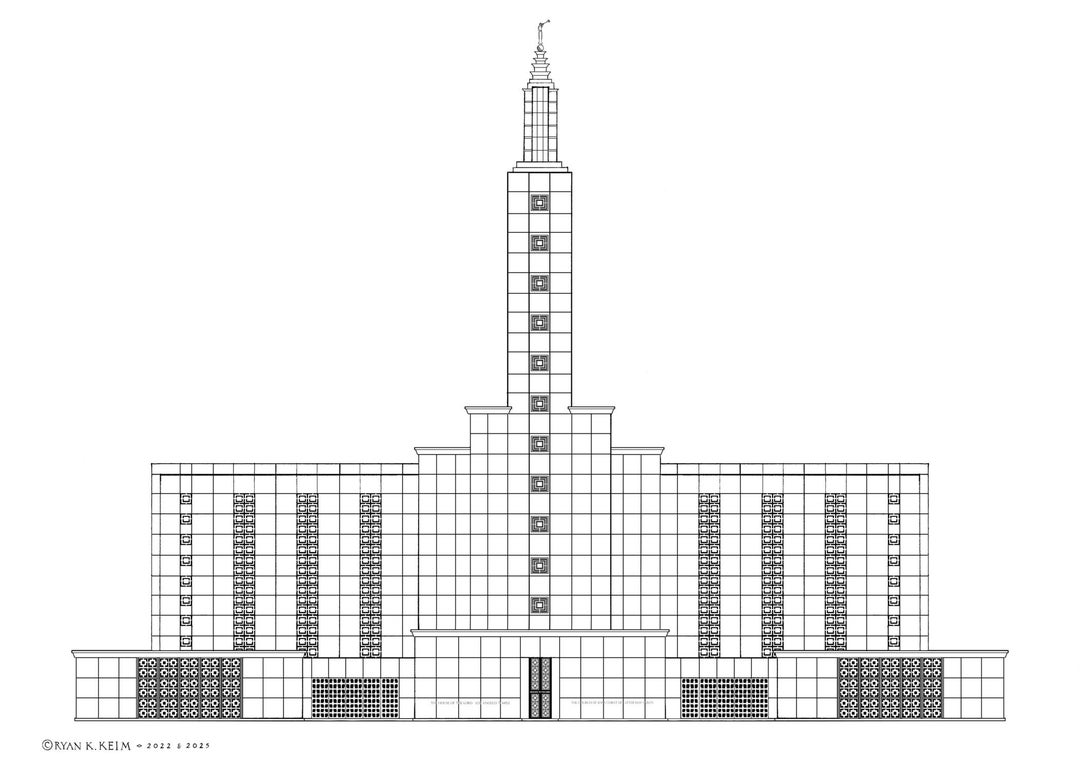Los Angeles LDS Temple Hand Drawn Line Art - Etsy