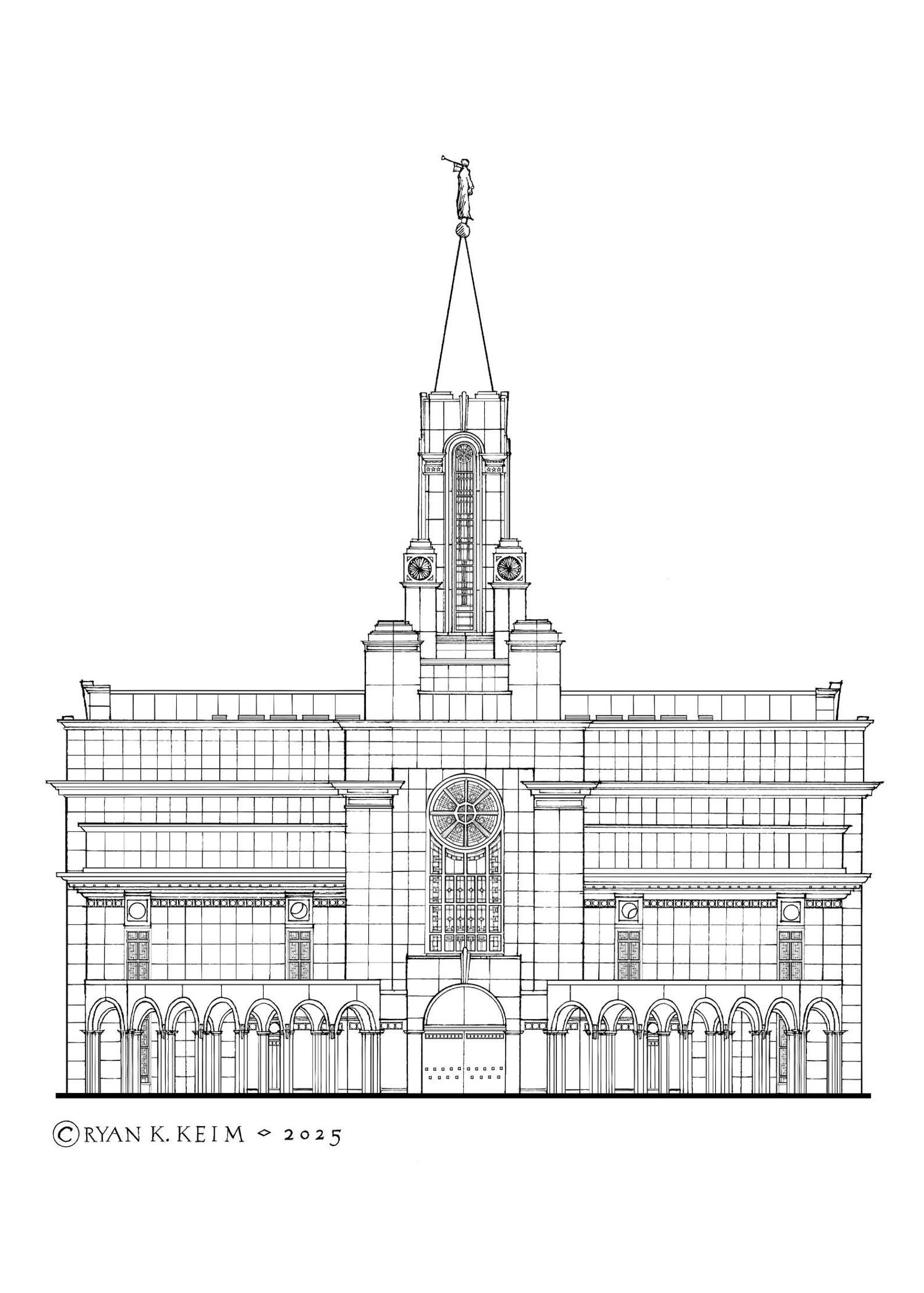 Bountiful LDS Temple Hand Drawn Line Art - Etsy